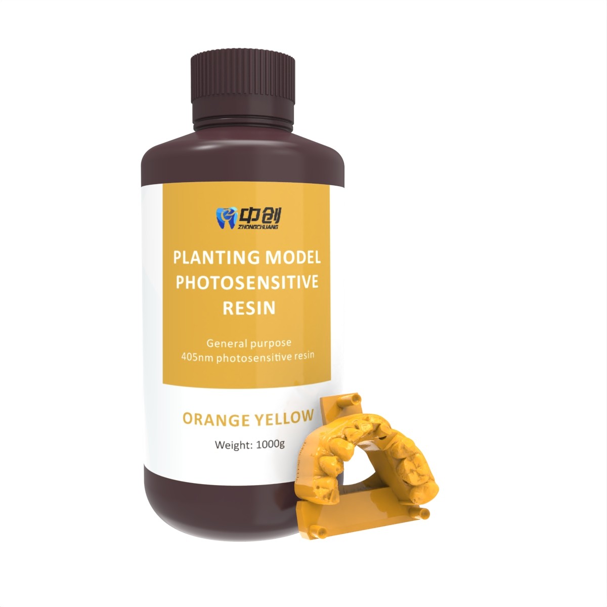 405nm Orange Photosensitive Resin for Dental Models & 3D Printing