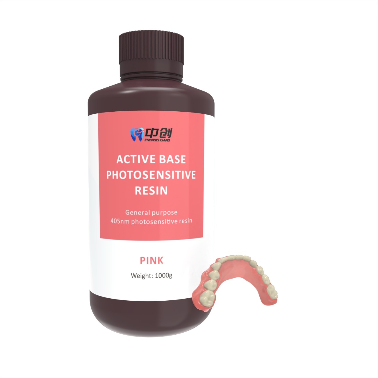 Pink Biocompatible 3D Dental Resin for Denture Bases